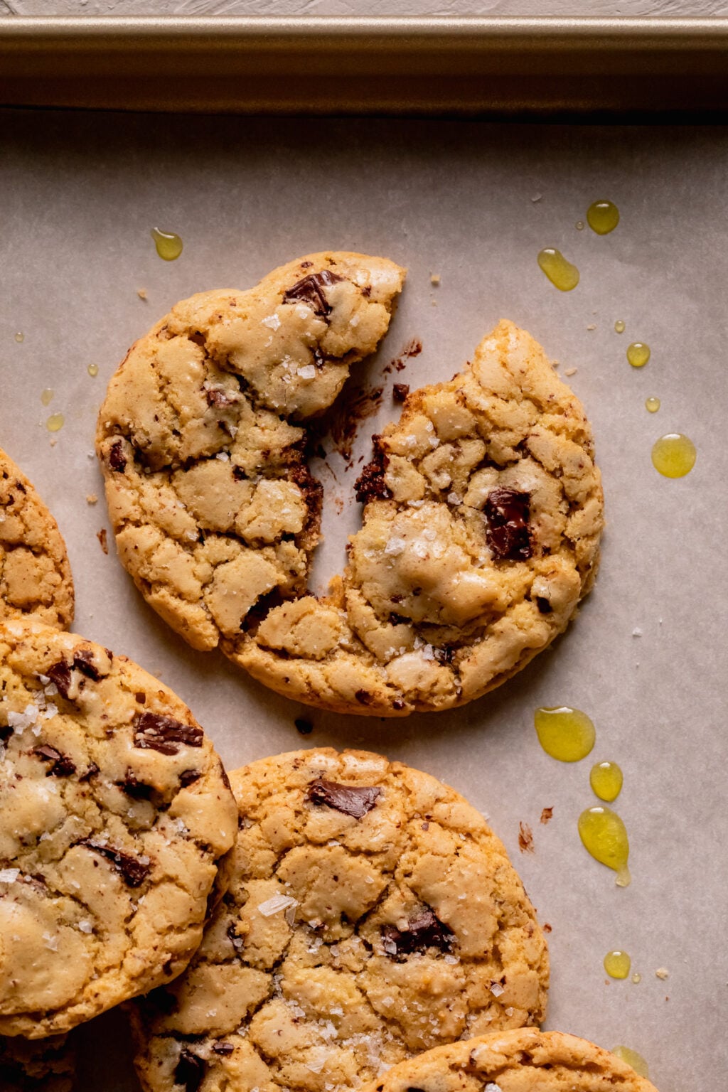 Olive Oil Chocolate Chip Cookies - Fanciful Eats