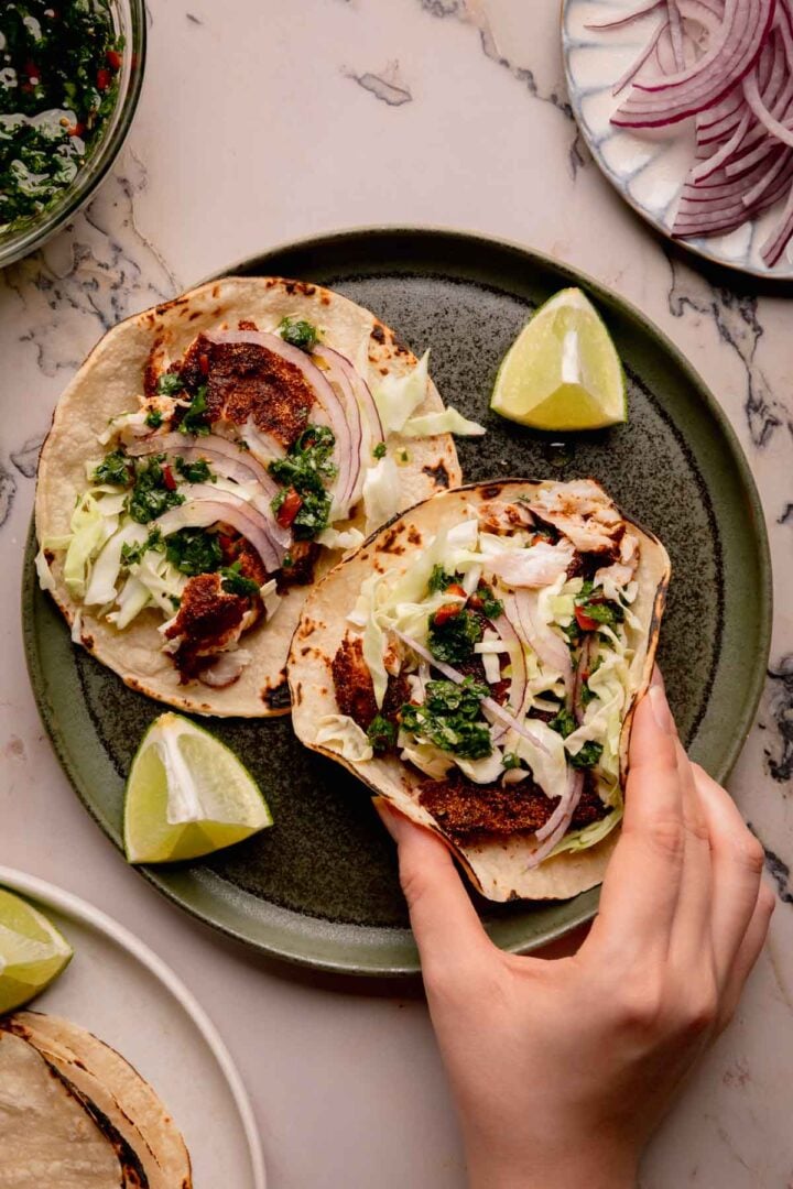 Chimichurri Snapper Tacos - Fanciful Eats